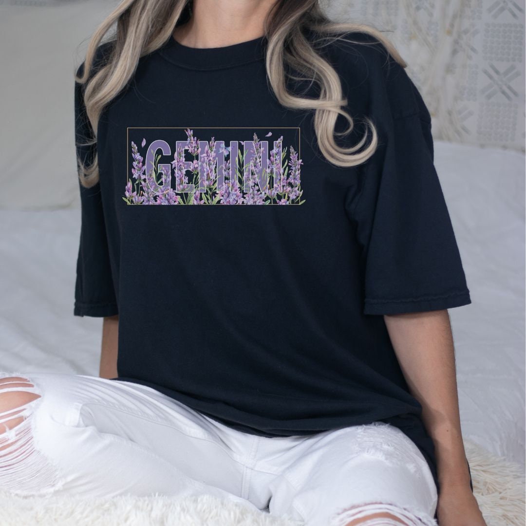 Gemini Birth Flower T-shirt Comfort Colors Gemini Gift Gemini Woman ...