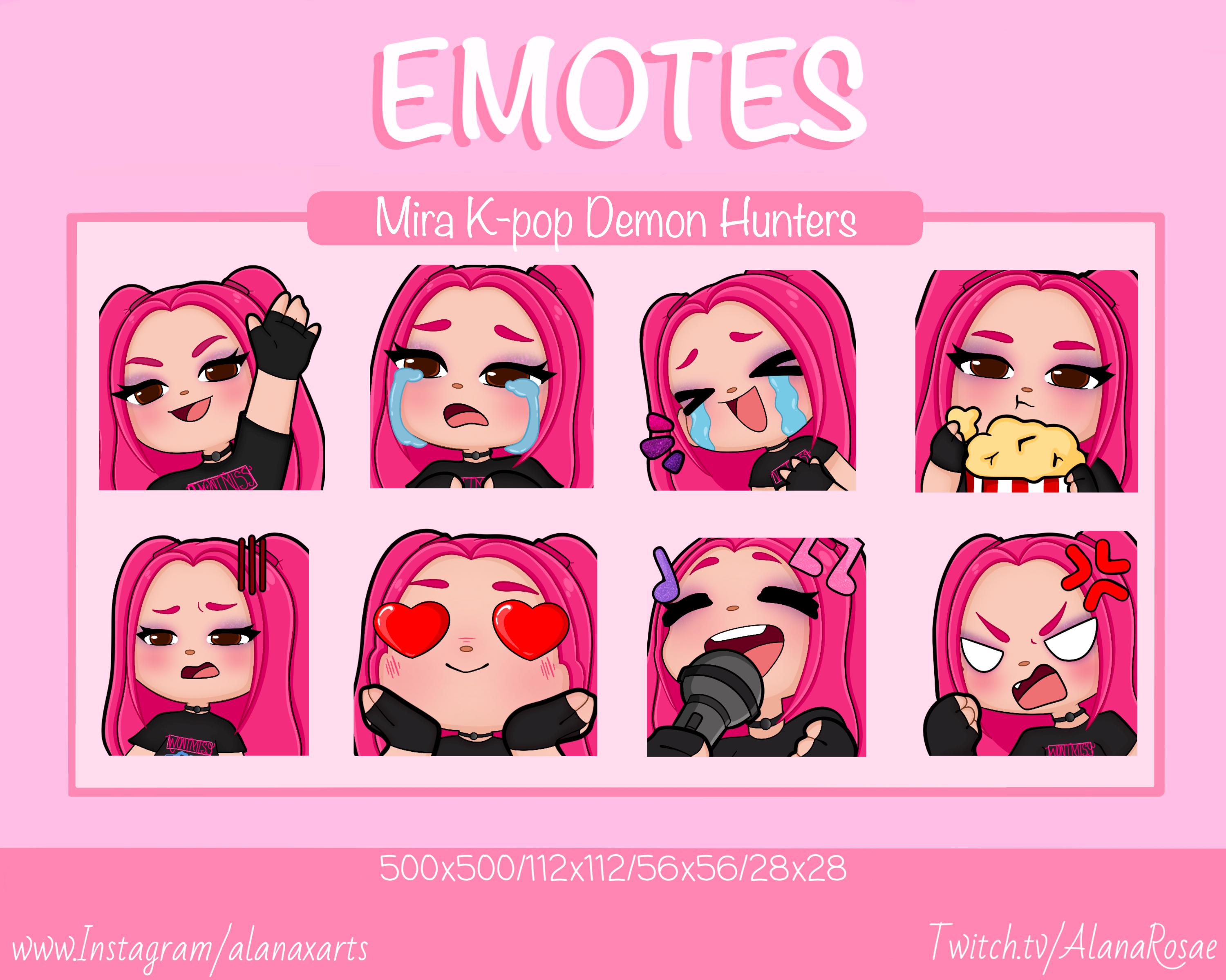Cute Mira K-pop Demon Hunters Emotes | Pack 1 | Twitch, Discord ...