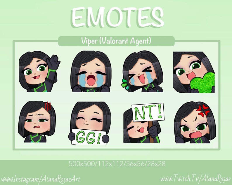 Cute Valorant Viper Emotes / Pack 1 / Twitch, Discord, Youtube - Etsy