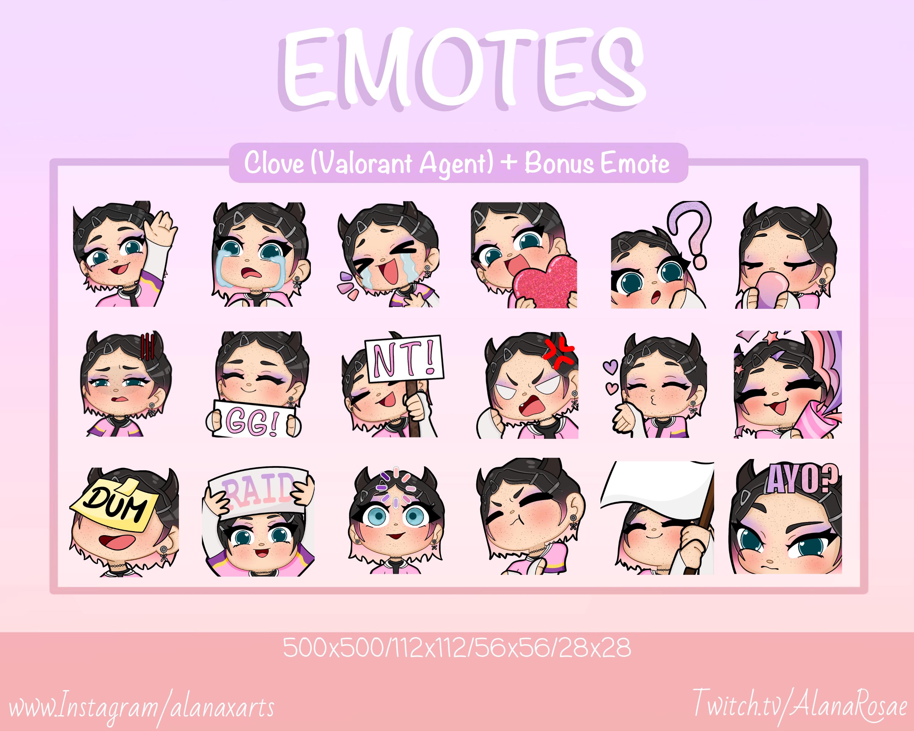 Cute Valorant Clove Emotes | Ultimate Pack + Bonus Emote (wheeze ...