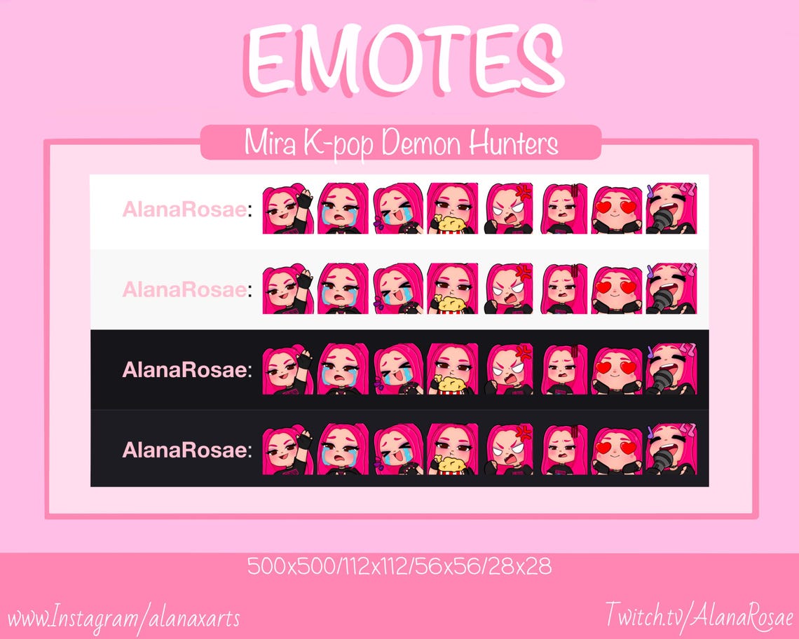 Cute Mira K-pop Demon Hunters Emotes | Pack 1 | Twitch, Discord ...