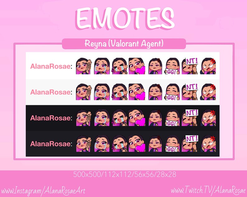 Cute Valorant Reyna Emotes | Pack 1 | Twitch, Discord, Youtube! - Etsy