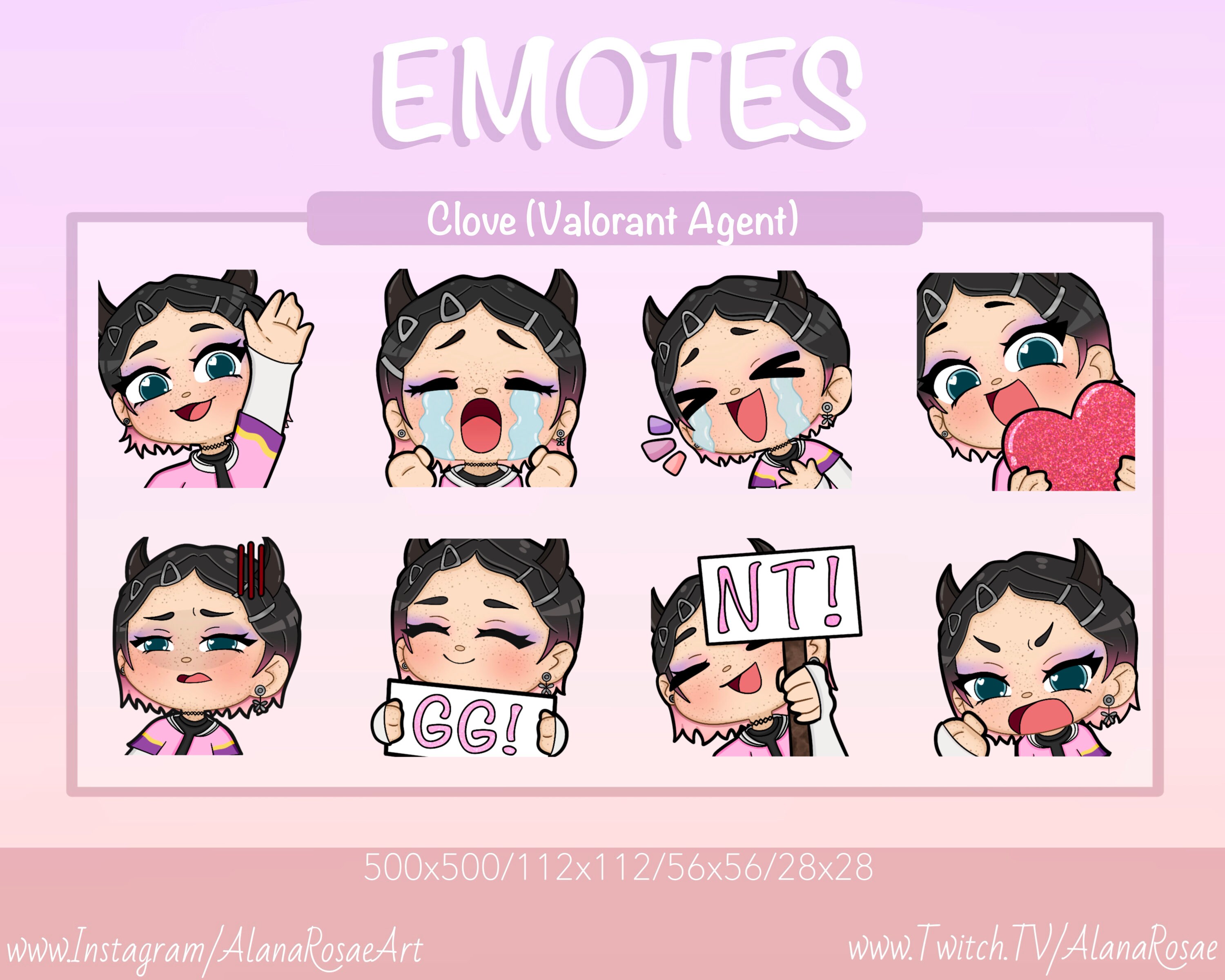 Cute Valorant Clove Emotes | Pack 1 | Twitch, Discord, Youtube! - Etsy