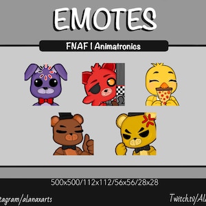 Cute Five Nights at Freddy's Emotes | FNAF 1 | Twitch, Discord, Youtube ...