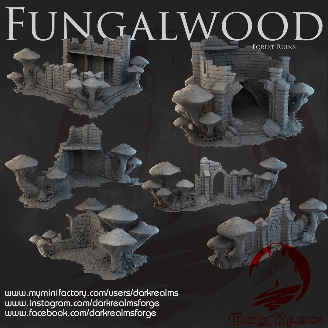 Fungal Wood Ruins Terrain for Tabletop Role Playing Games Dark Realms Forge - Etsy