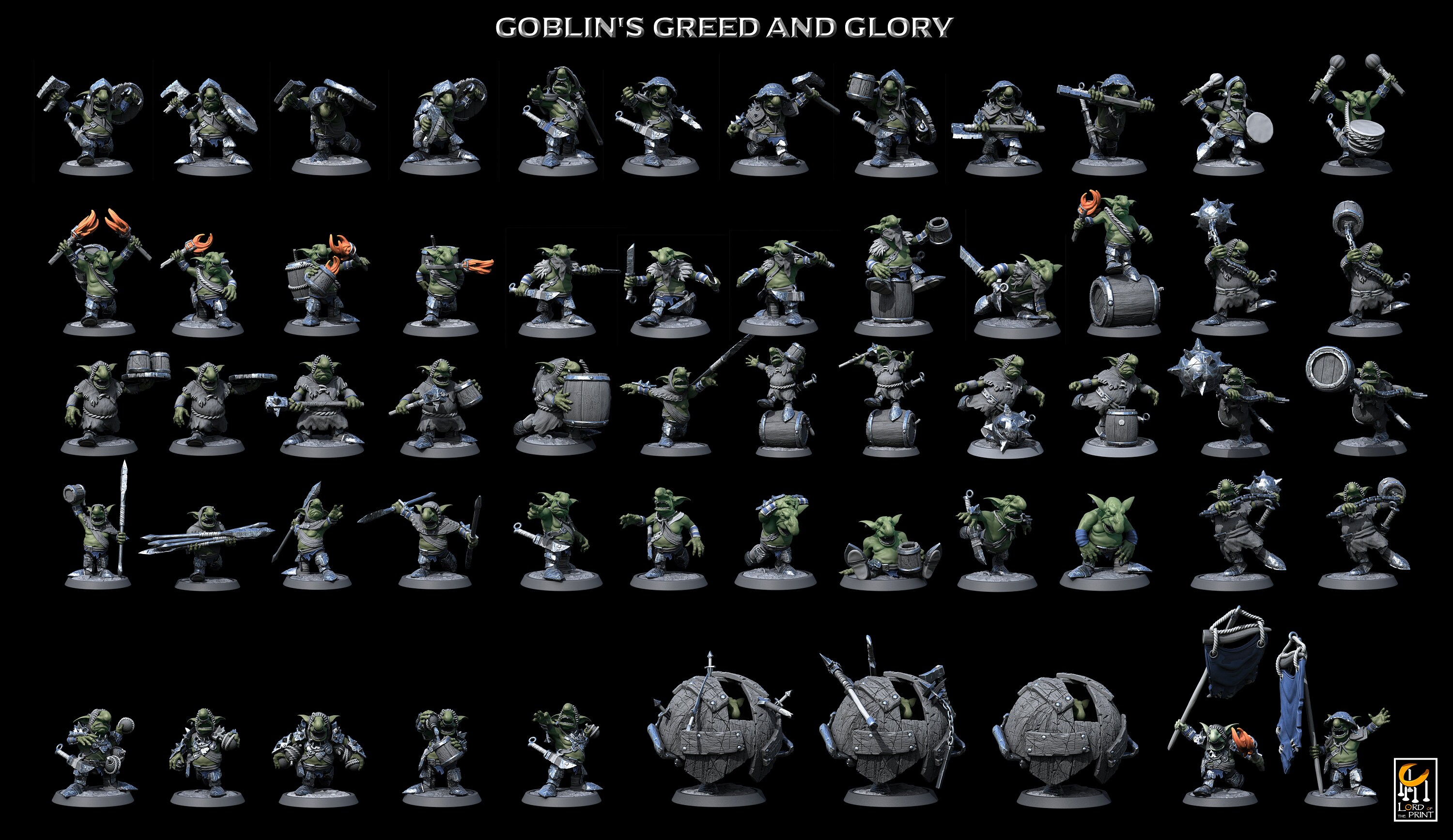 Goblin Infantry basic 3D Miniature for Tabletop Gaming Lord of the ...