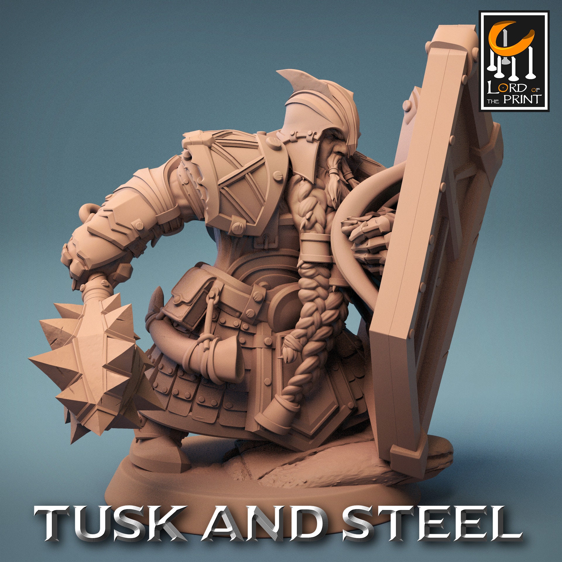 Dwarf Soldiers mace 3D Miniature for Tabletop Gaming Lord of the Print ...