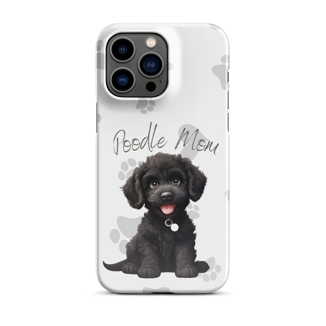 Black Poodle Snap Case for iPhone - "poodle Mom" Design, Slim ...