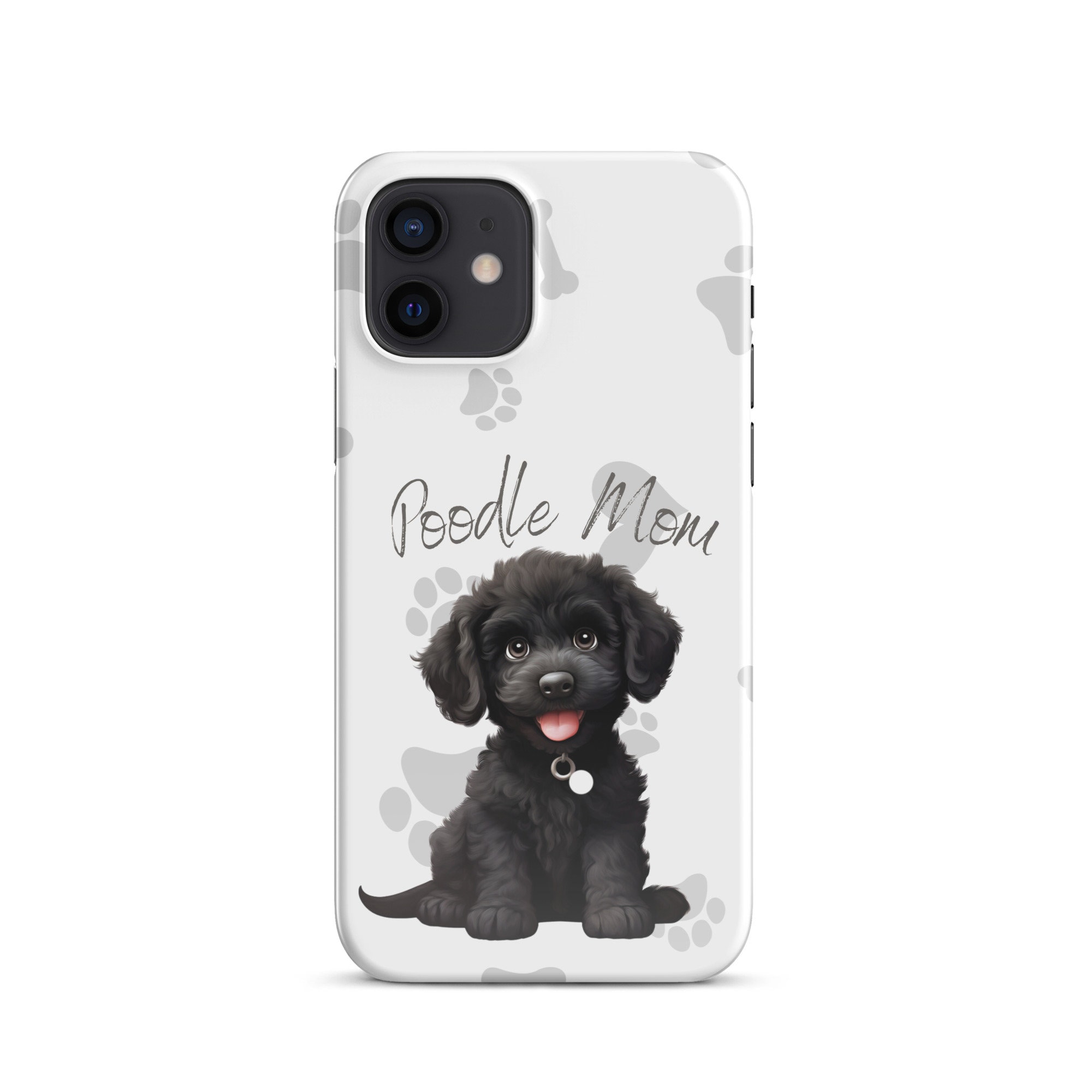 Black Poodle Snap Case for iPhone - "poodle Mom" Design, Slim ...