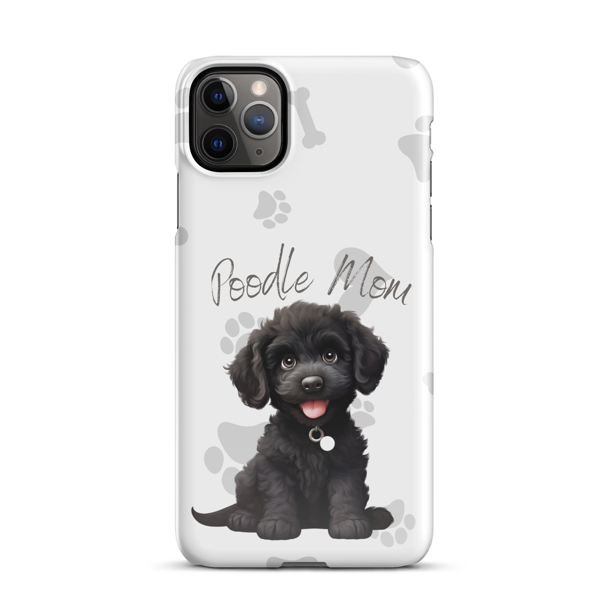 Black Poodle Snap Case for iPhone - "poodle Mom" Design, Slim ...