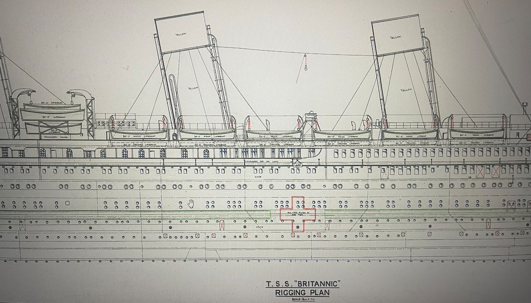 Rigging Plan Britannic 433 Print 78x24 Inches - Etsy