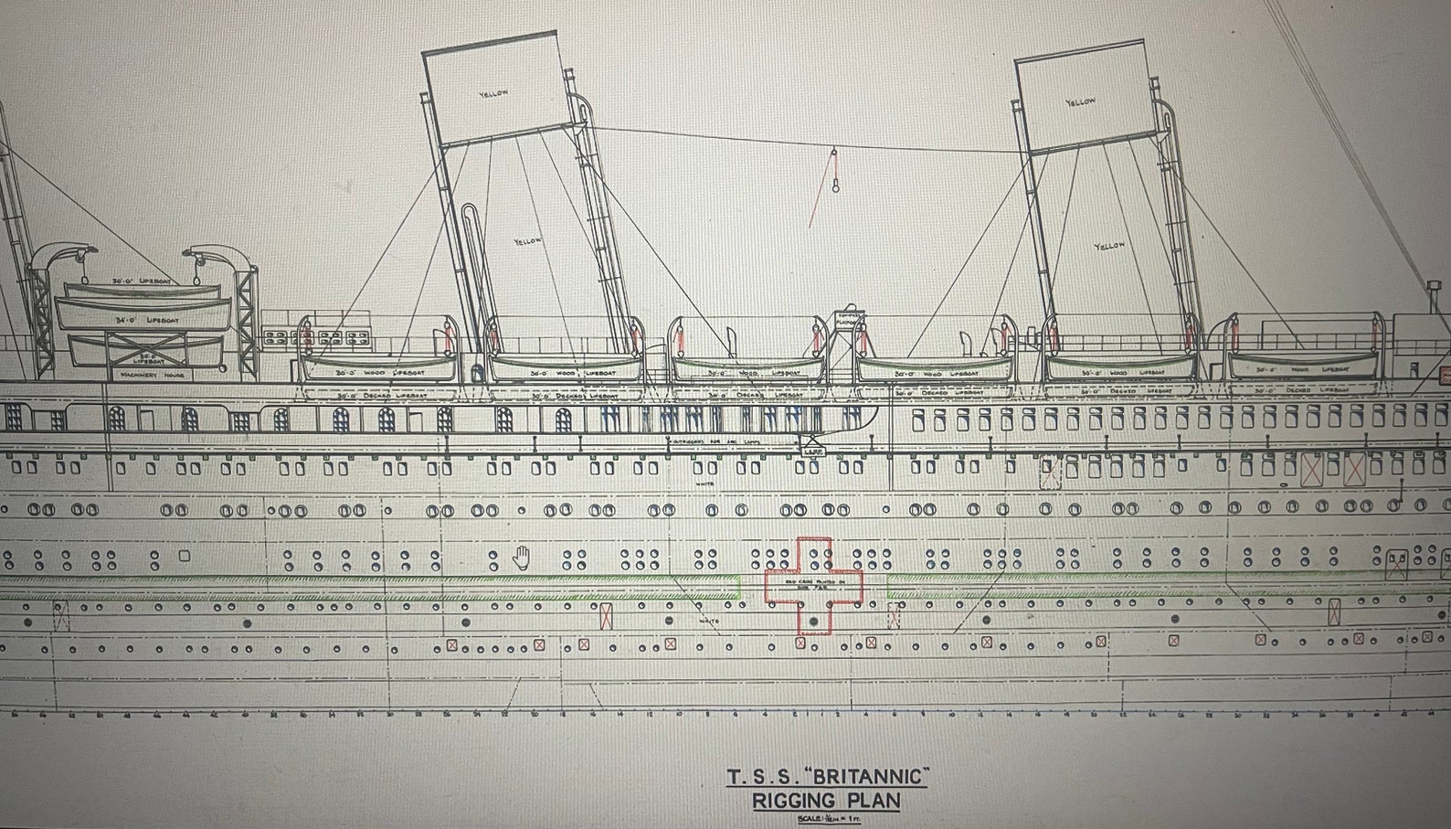 Britannic 433 Rigging Plan Print 39x12 Inches - Etsy Canada
