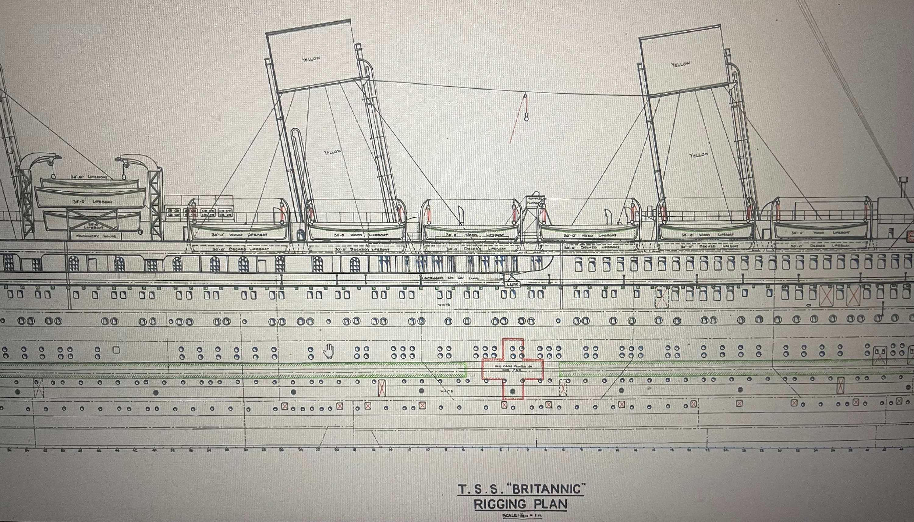 Britannic 433 Rigging Plan Print 39x12 Inches - Etsy Canada