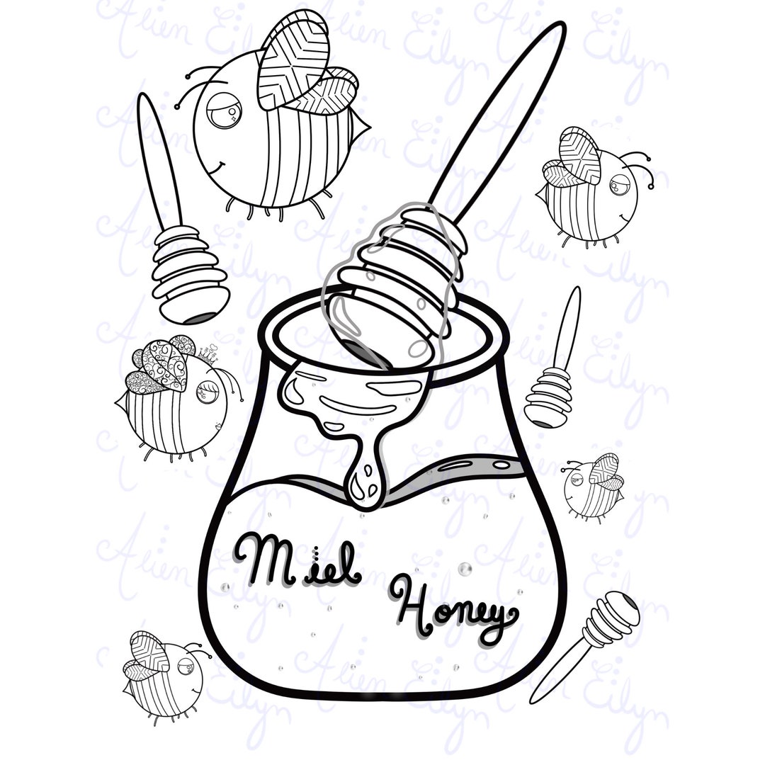 Bee Coloring Bundle, World Bee Day : Relaxing Coloring Pages digital ...