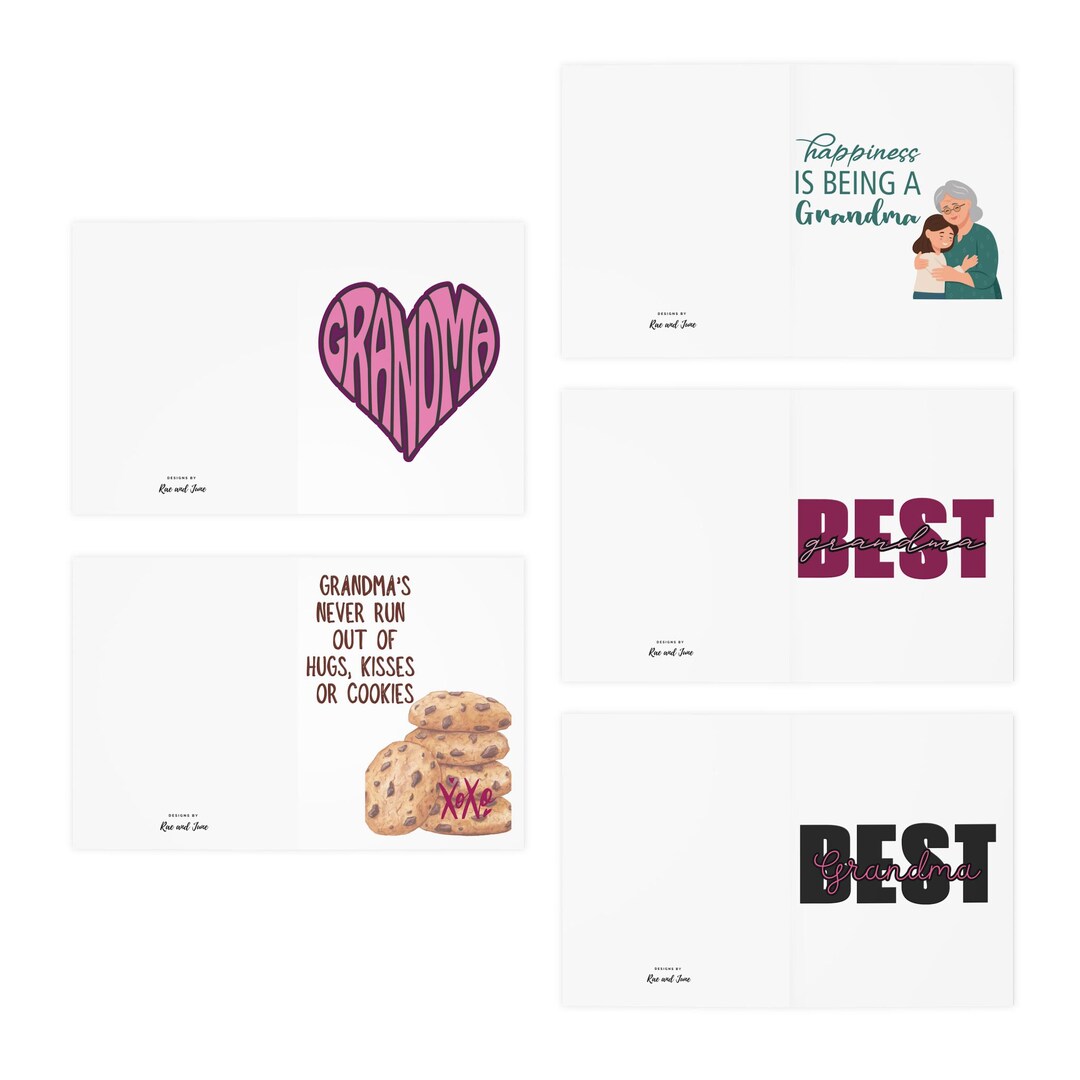 Love You Grandma, Multi-design Greeting Cards, Grandma Cards, Card for ...