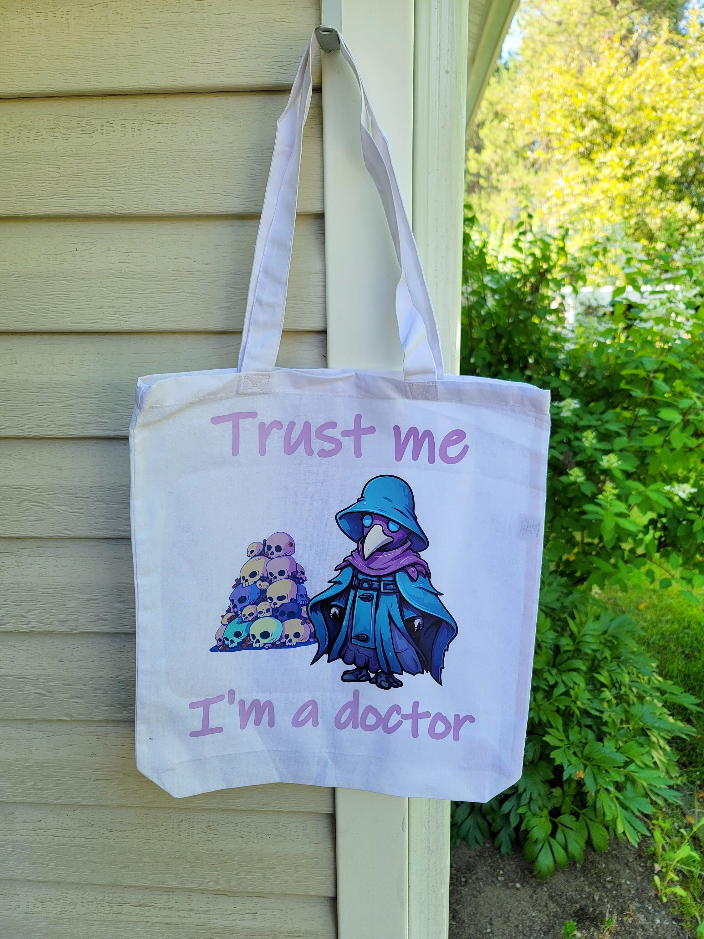 Plague Doctor Pastel Goth Large Tote Bag - Etsy
