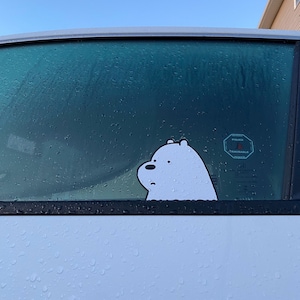 Ice Bear Window Peeking Decal | We Bare Bears | Car Decal | Ice Bear ...