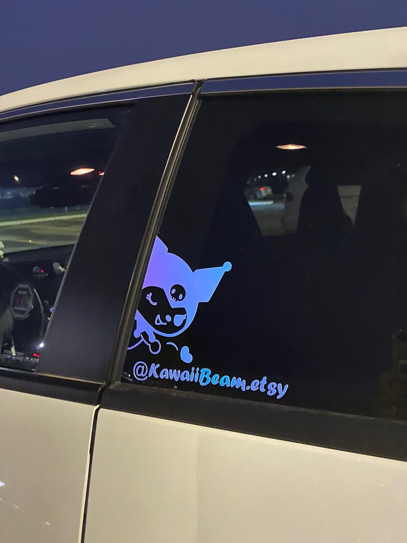 Kuromi Window Peeking Decal With Personalized Social Media - Etsy