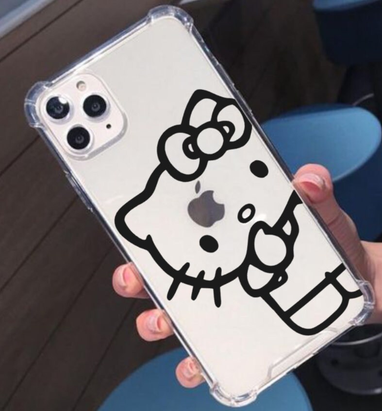 Hello Kitty Window Peeking Decal With Personalized Social - Etsy Canada