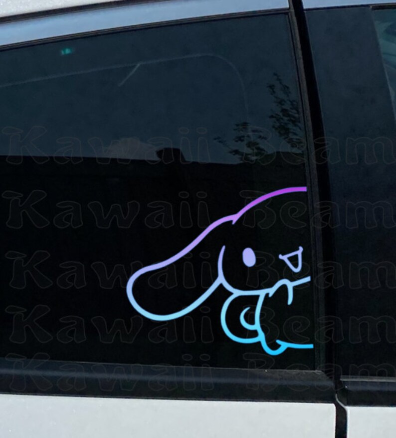 Cinnamoroll Window Peeking Decal with Personalized Social Media Handle Custom Decal Sanrio ...