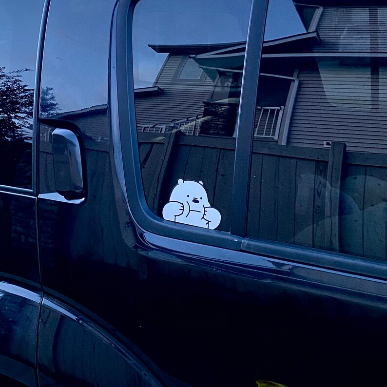 Silly Face Ice Bear Peeker Decal | We Bare Bears | Car Decal | Ice Bear ...