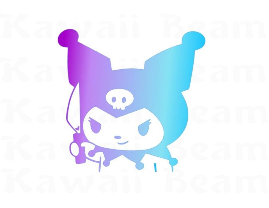 Kuro Holding a Knife Peeker Decal | Car Decal | Bunny Sticker | Car ...