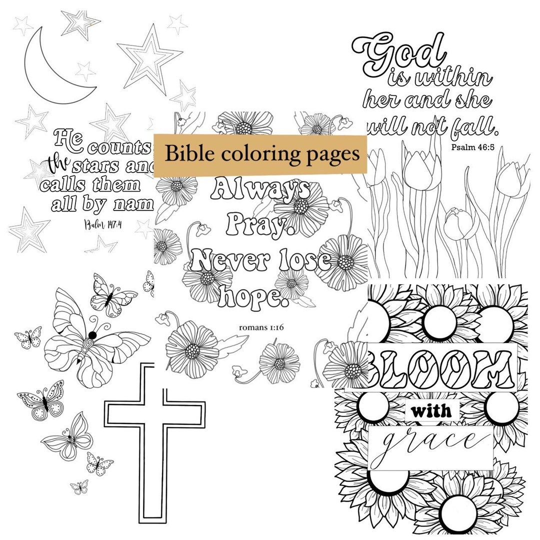 Faithful Inspiration: Christian Coloring Pages - Etsy