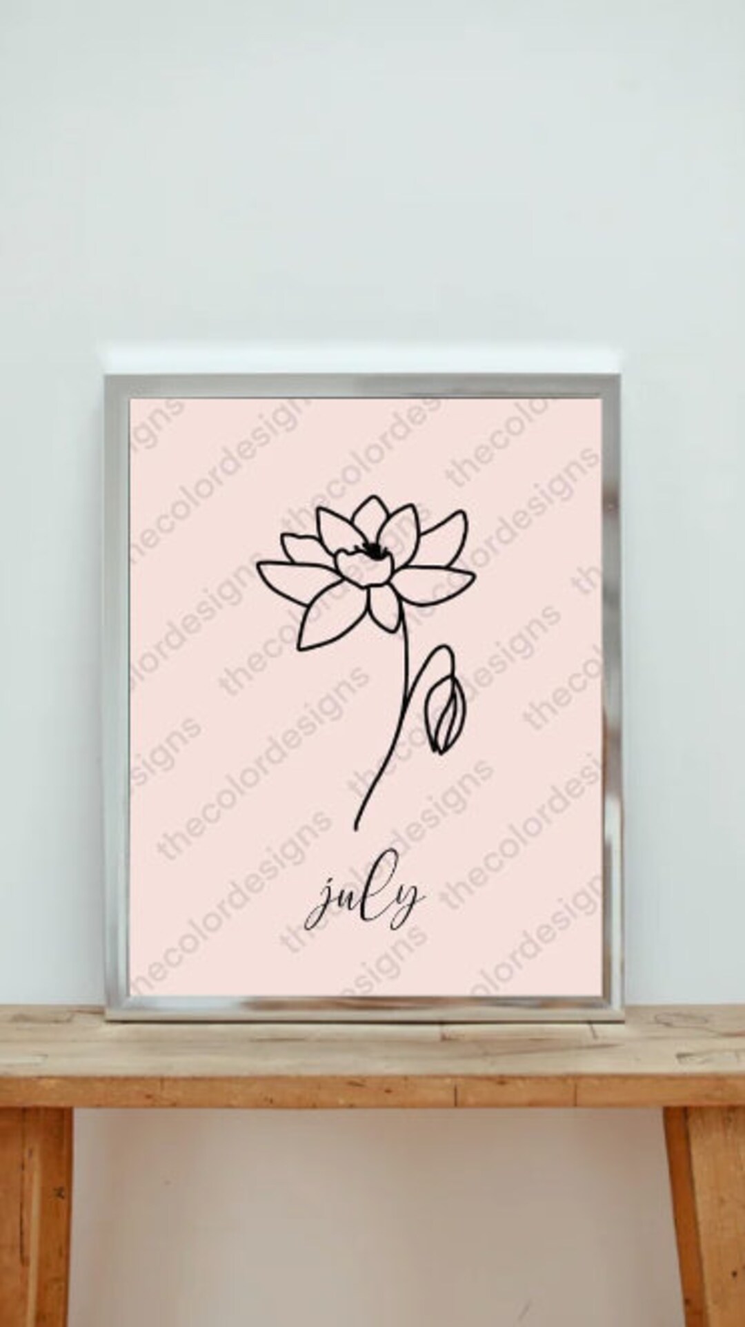 Birth Flower Art Print- July Water Lily - Etsy