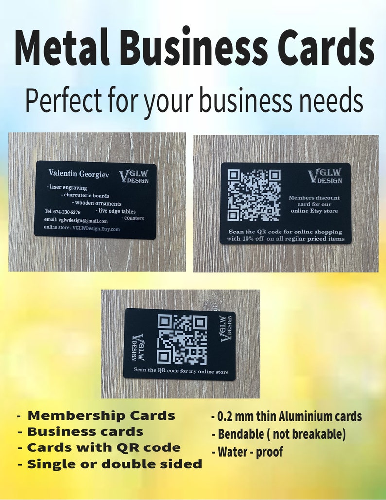 Metal Business Cards, VIP Cards, QR Code Cards, Club Cards, Discount ...