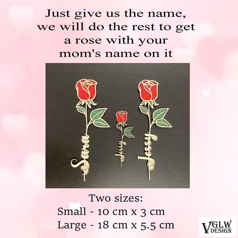 Name Rose, Custom Wooden Rose, Personalized Mothers Day Rose, Gift for ...