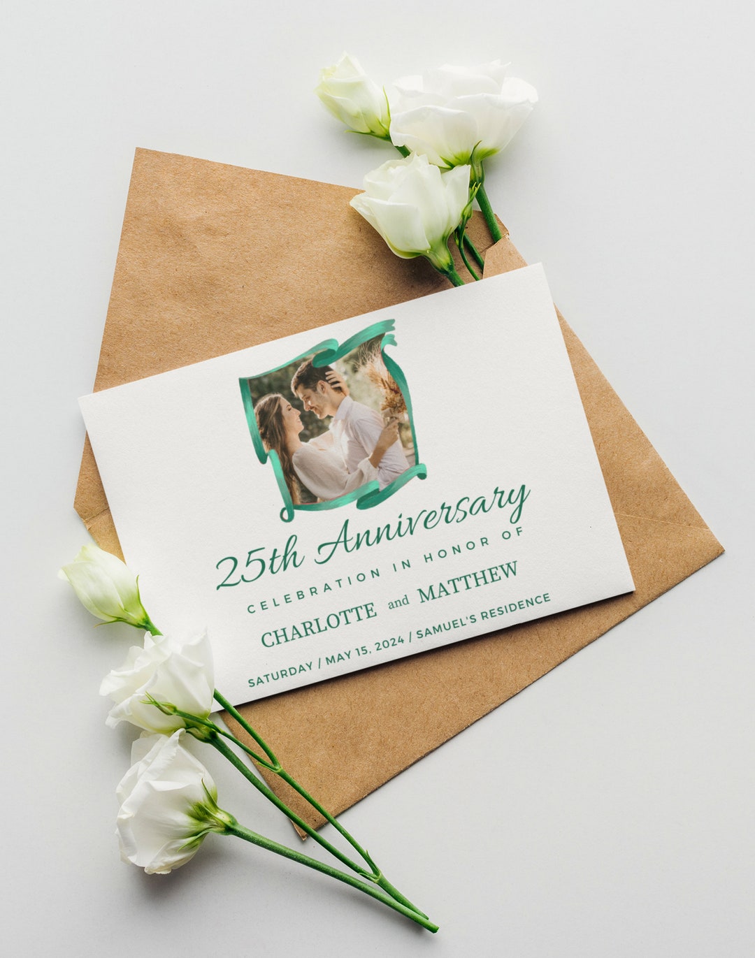Silver Anniversary Invitation | Photo Anniversary Invitation Template ...