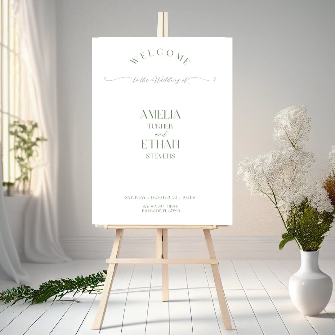 Modern Calligraphy Wedding Welcome Sign Ceremony Sign - Etsy