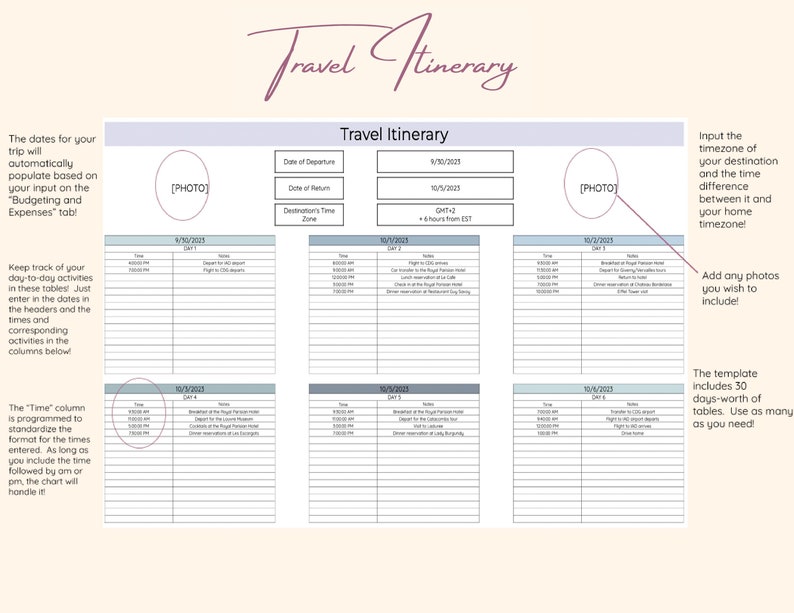 Travel Planner Template Fillable and Customizable Travel Planner ...