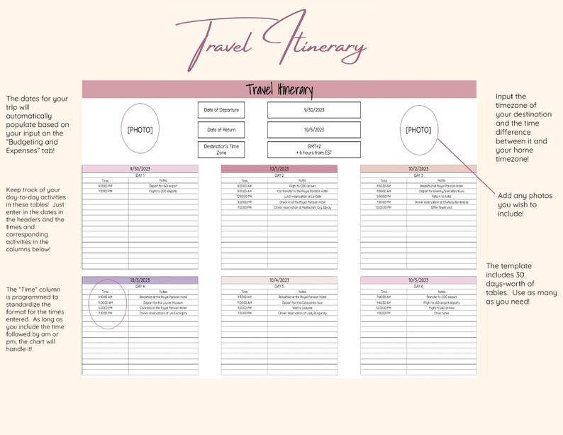 Travel Planner Template Fillable and Customizable Travel Planner ...