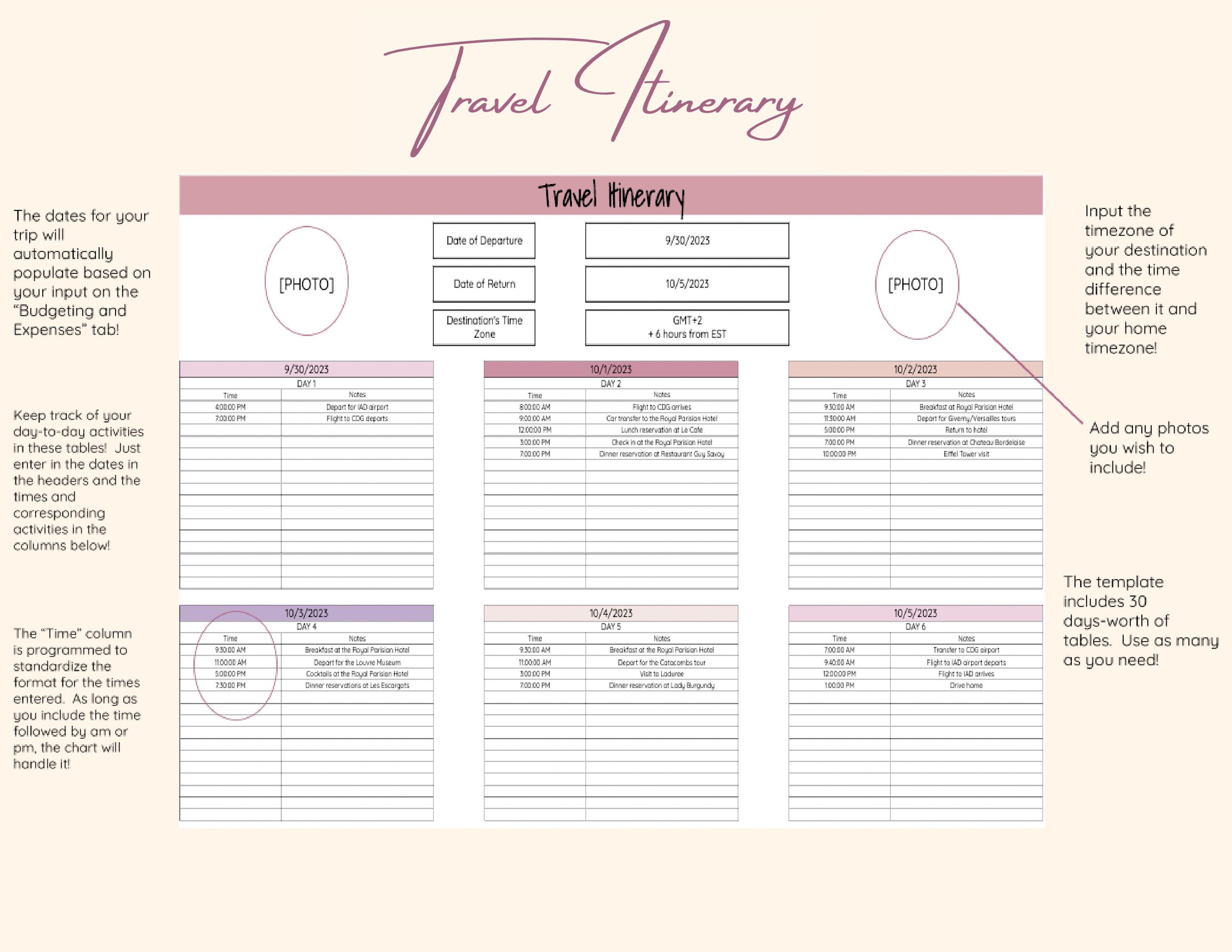 Travel Planner Template Fillable and Customizable Travel Planner ...