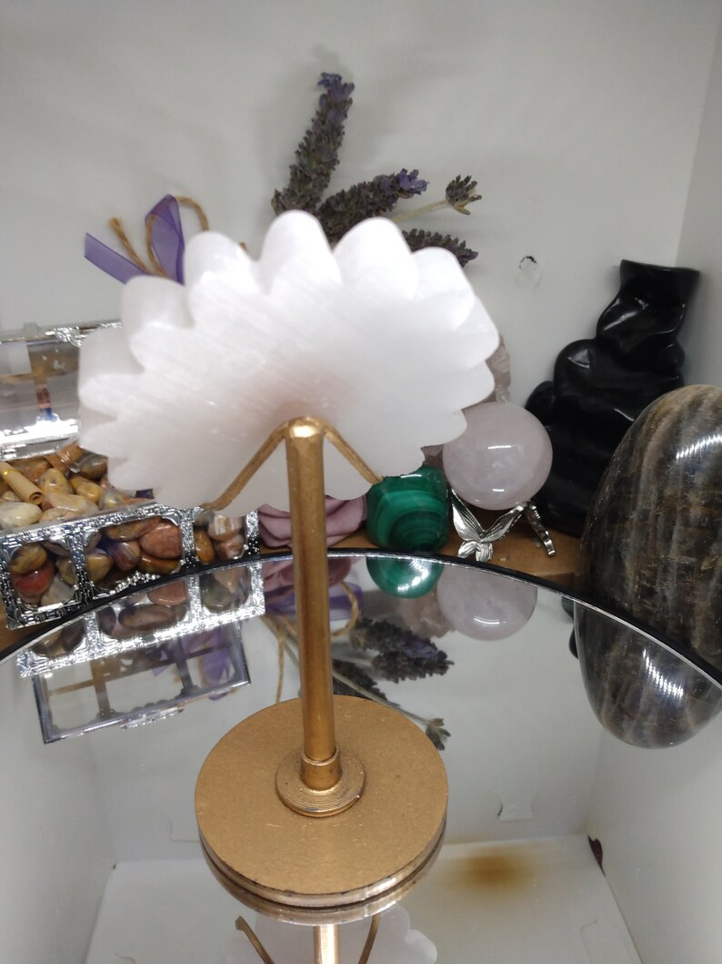 Stunning Selenite Daisy + Stand Included - Etsy