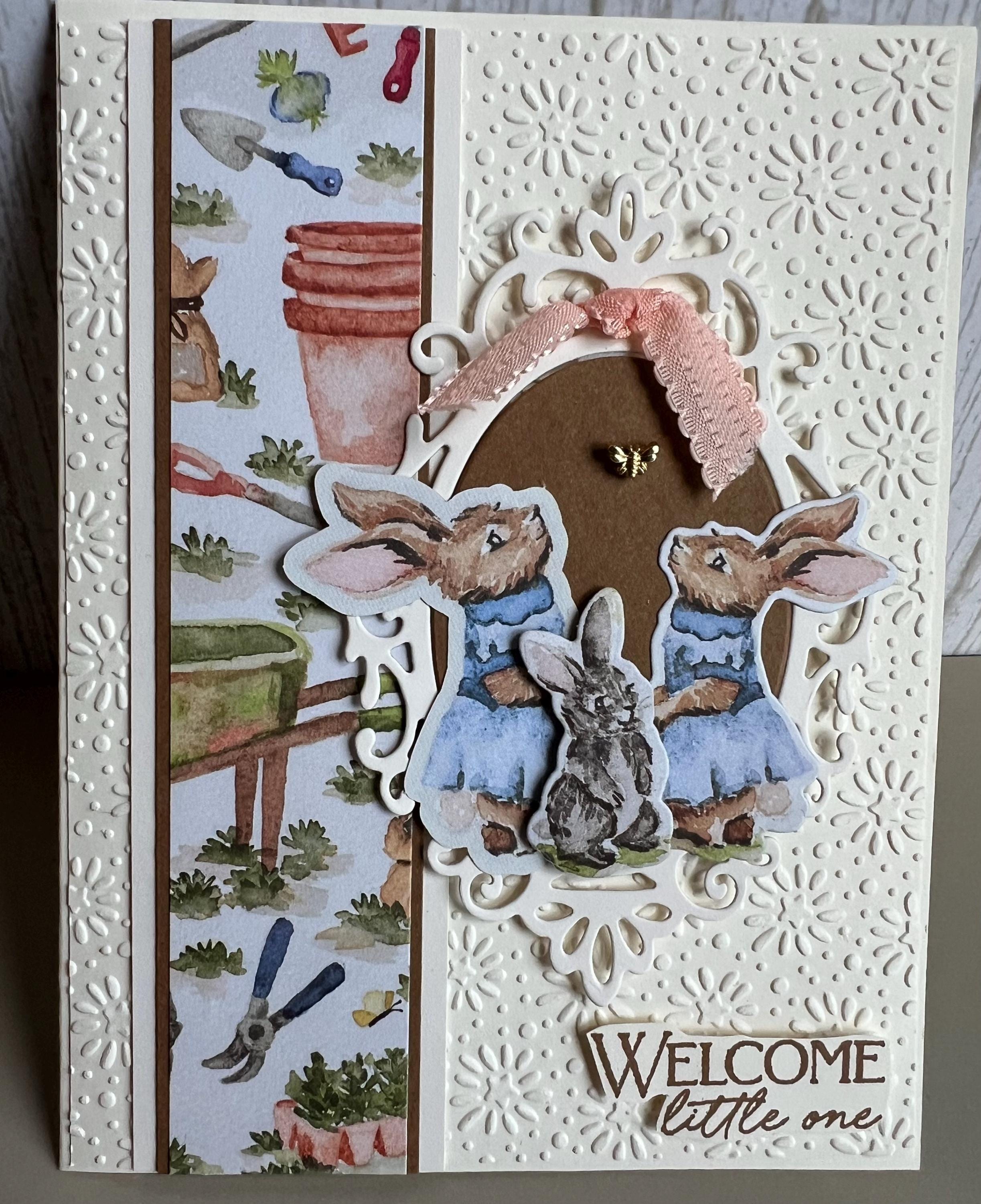 Baby Card - Storybook Friends - Hand Stamped Embossed and Die Cut ...
