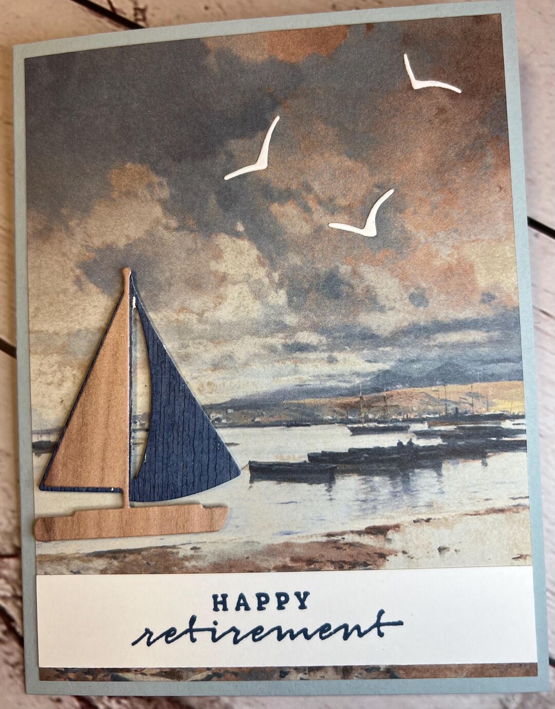 Retirement Card - Hand Stamped and Die Cut Using Stampin up Products - Etsy