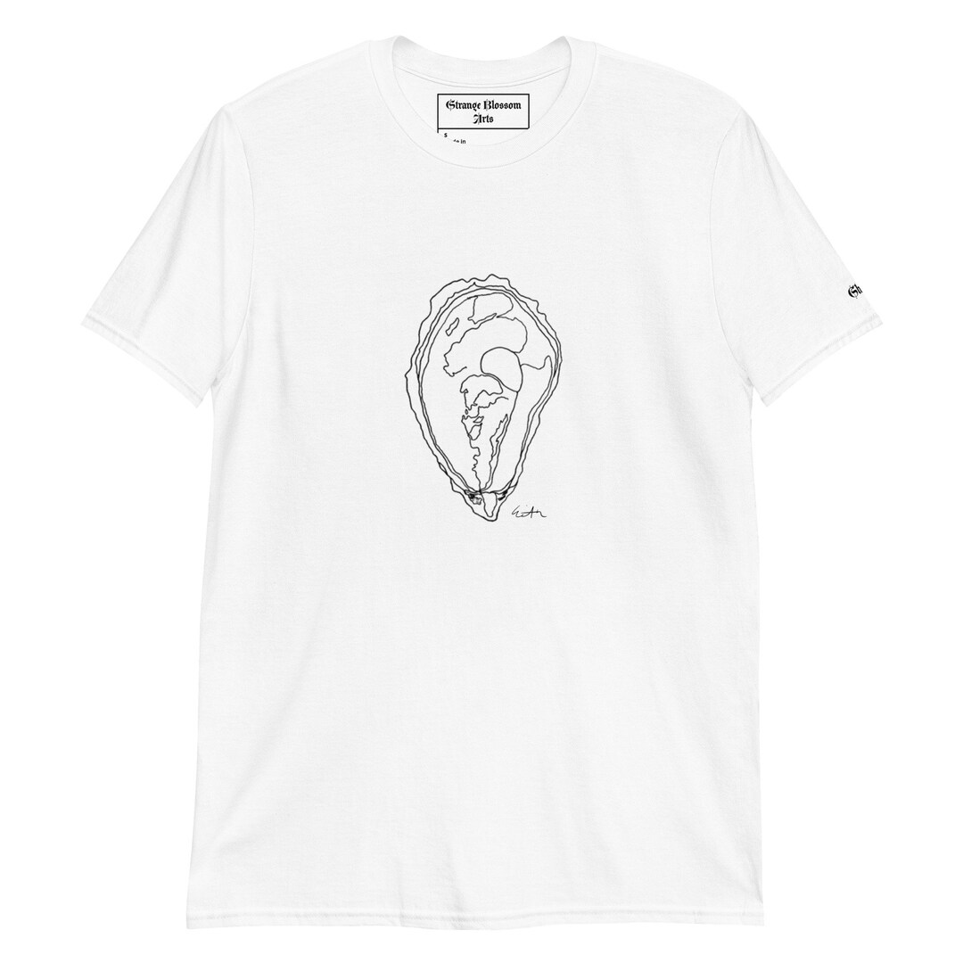 Oyster Shell T-shirt, Shuck, Sea Shell, Line Drawing, Ocean Art ...