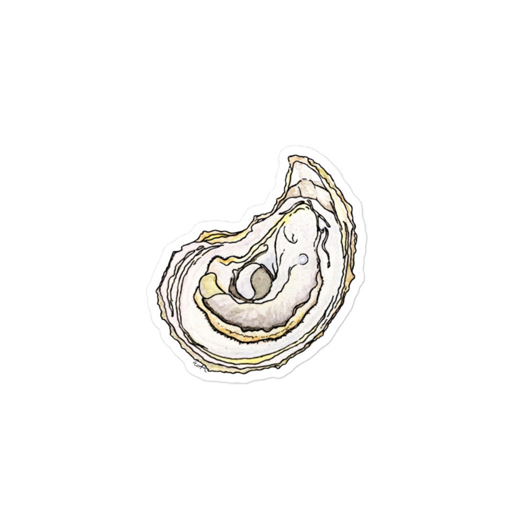 Oyster Sticker, Oyster Art, Oyster Watercolor, Original Art, Hand Drawn ...