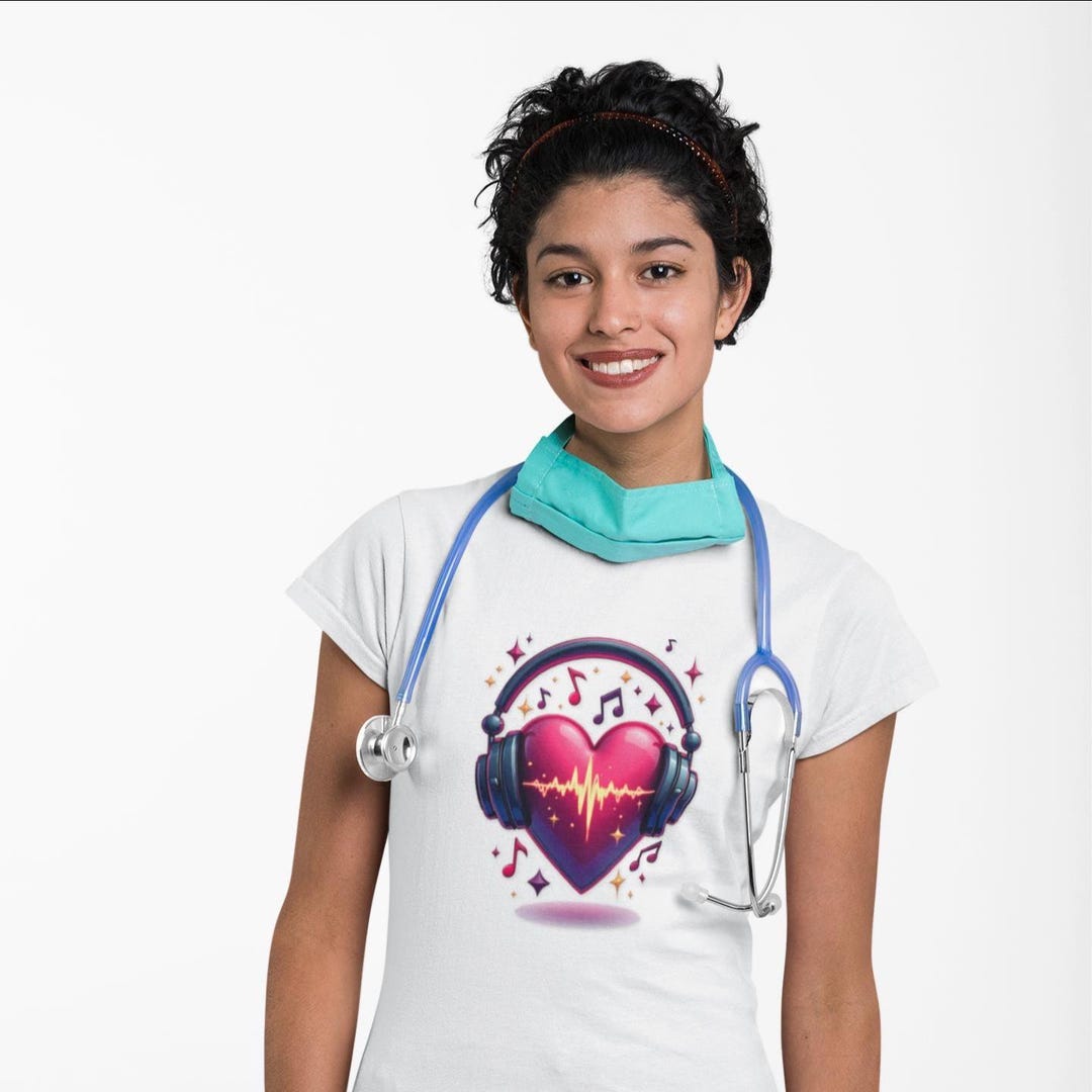 Music Heartbeat T-shirt: DJ Headphones Graphic Tee - Etsy