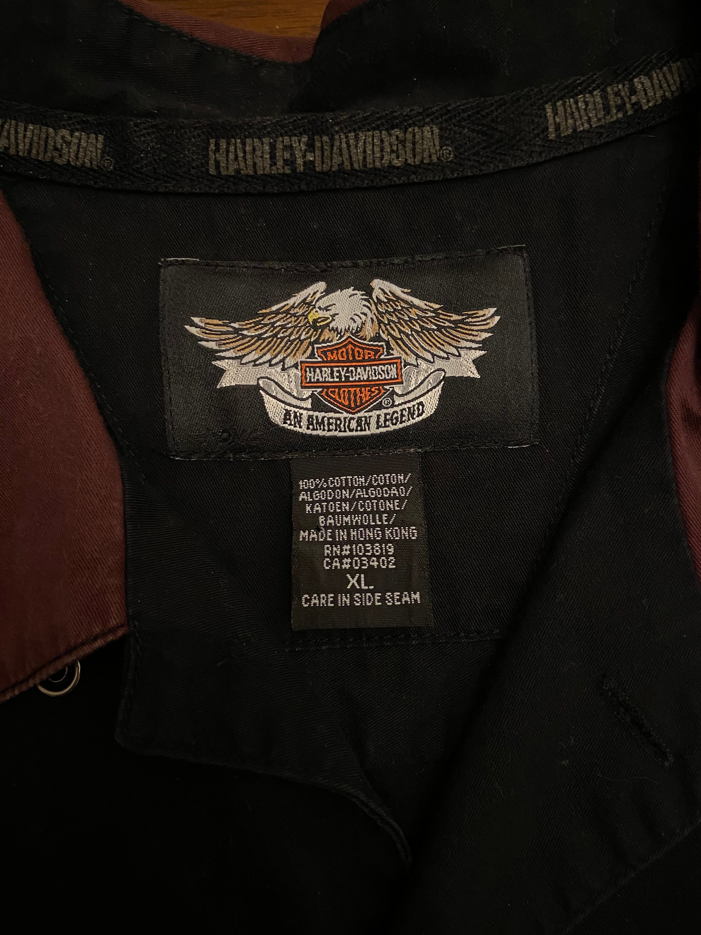 Harley Davidson Button Up Garage Shirt Etsy