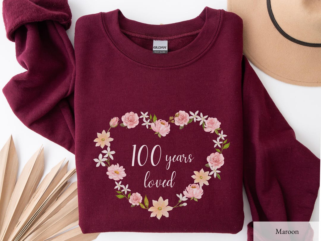 100th Birthday Shirt Birthday 100 Years Loved 100th Birthday Party Gift ...