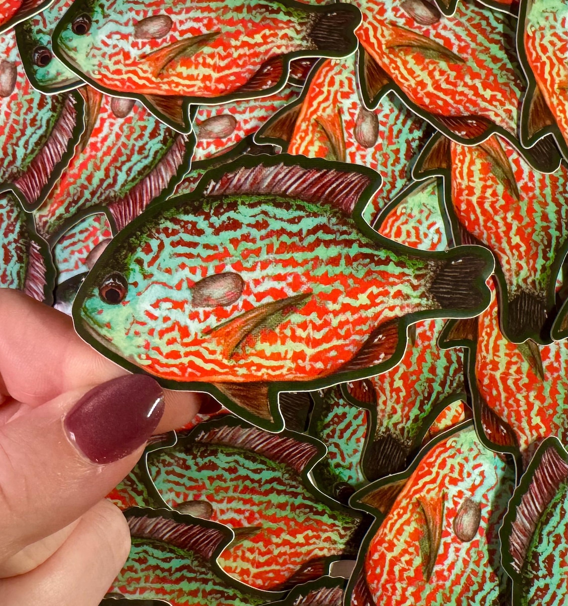 Sunfish Painting - Glossy Vinyl Sticker - Etsy