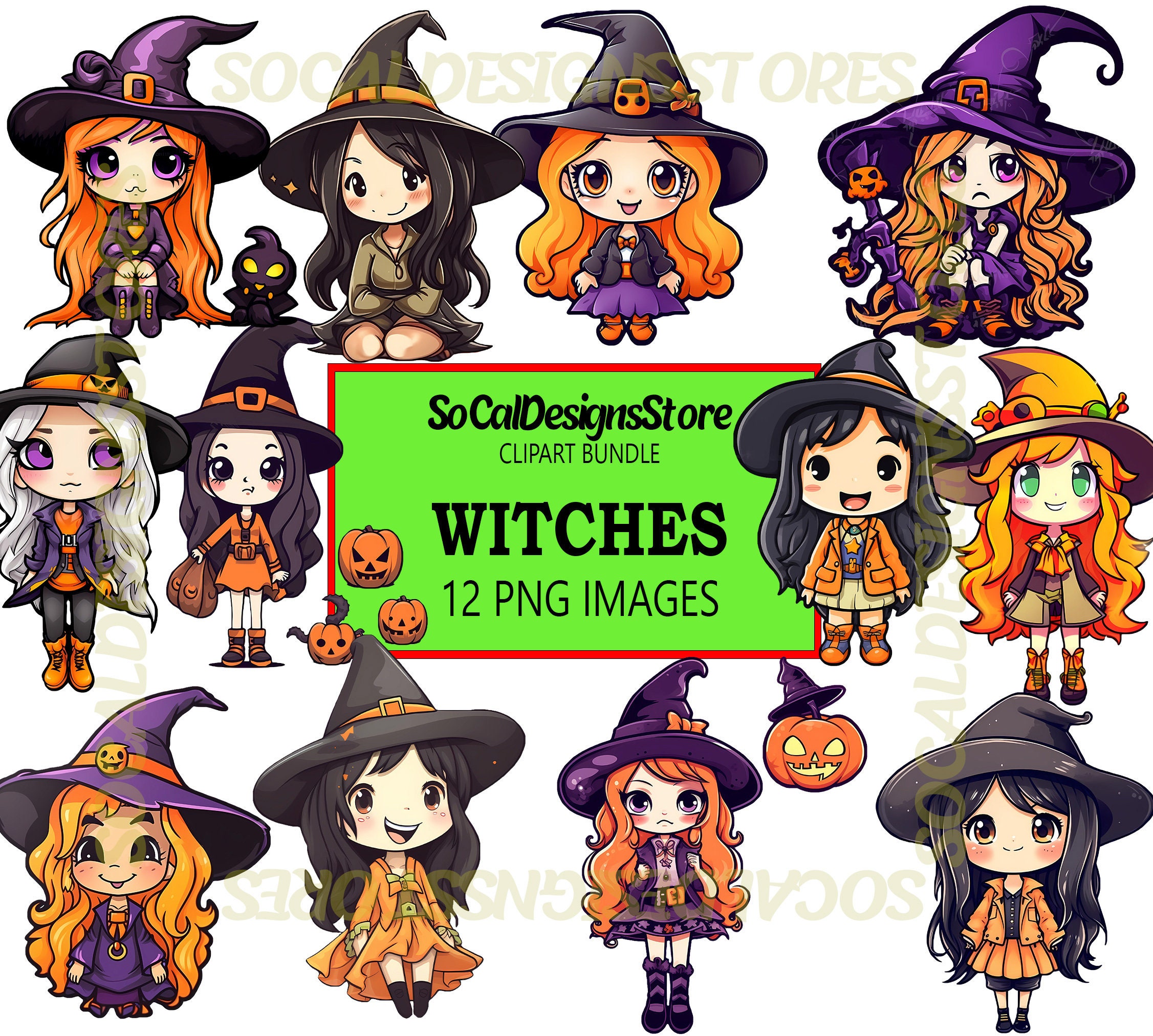 Halloween Witch Clipart Witch Images Clipart for Cricut - Etsy