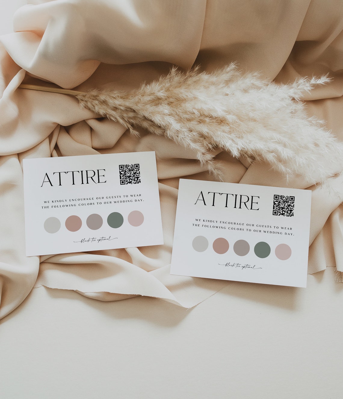 Wedding Dress Code Card Template, Attire Guide for Guests, Modern ...