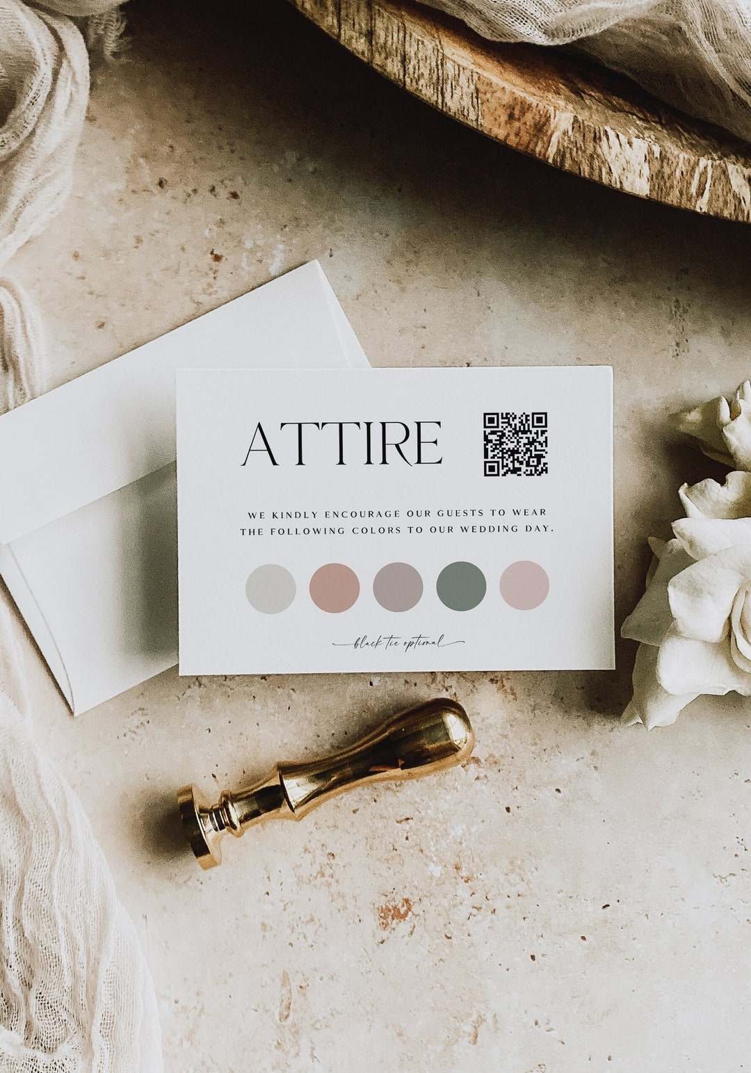 Wedding Dress Code Card Template, Attire Guide for Guests, Modern ...