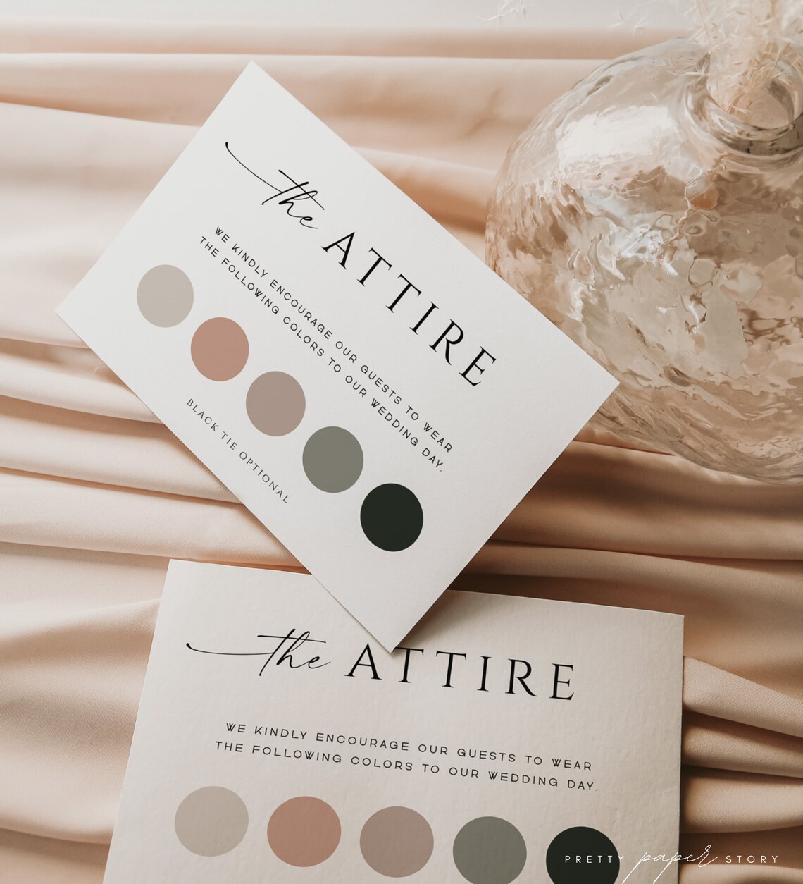 Editable Wedding Dress Code Insert Card, Modern Attire Card for Guests ...