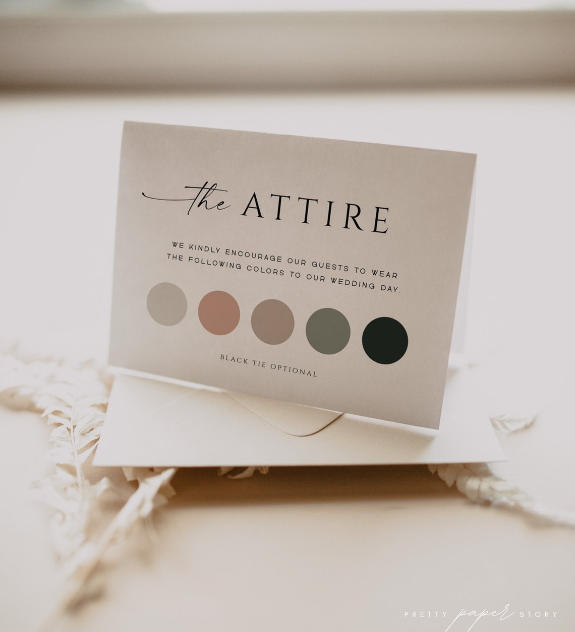 Editable Wedding Dress Code Insert Card, Modern Attire Card for Guests ...