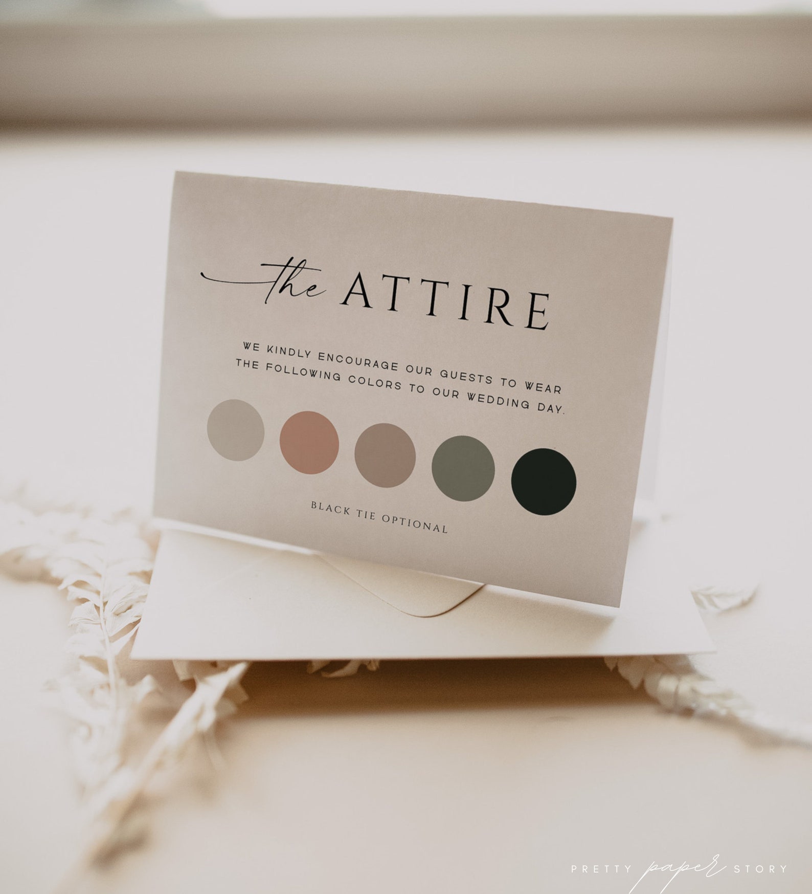 Editable Wedding Dress Code Insert Card, Modern Attire Card for Guests ...